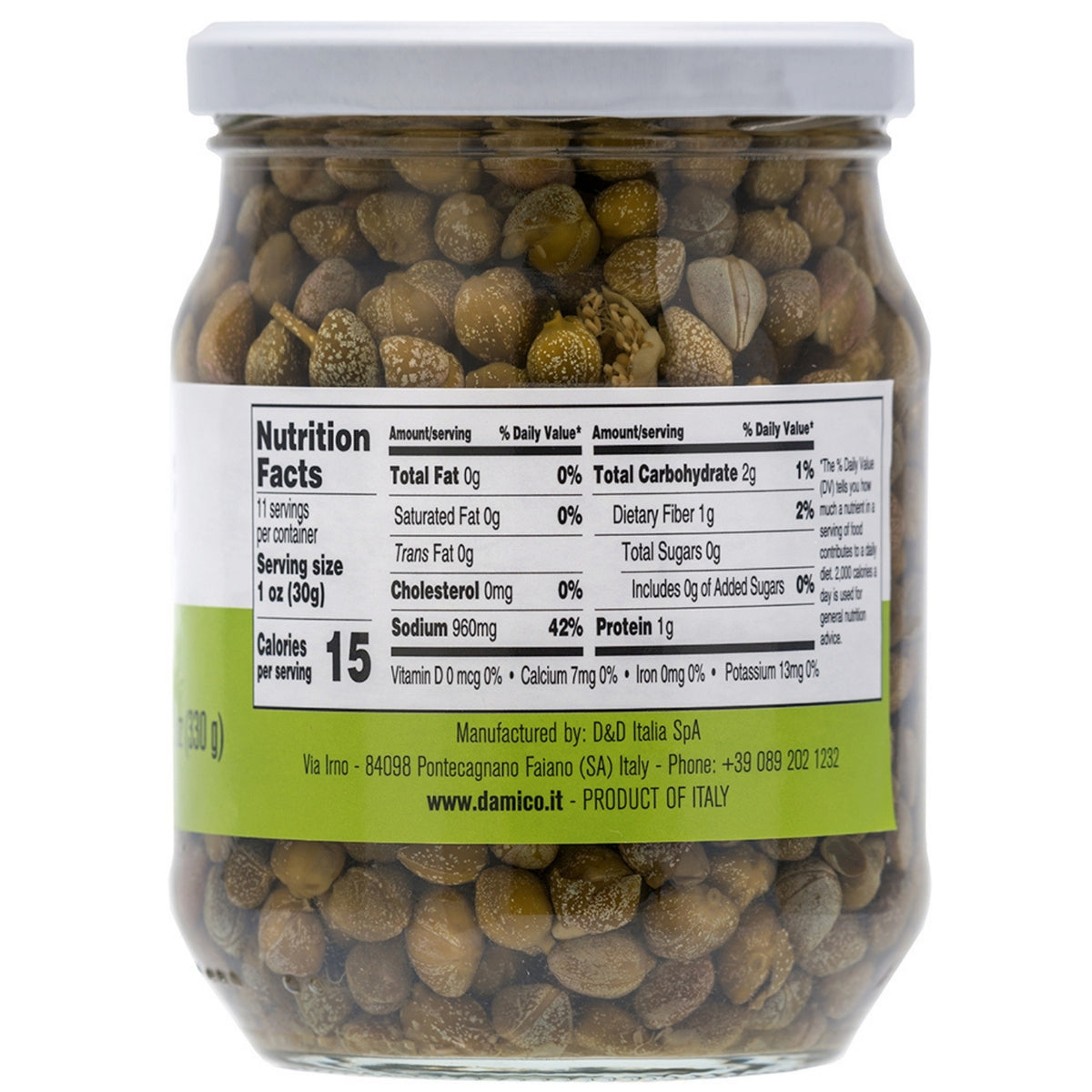Fratelli D'Amico, Capers, 9, Italian Capers in Brine, Jar, 20.5oz,Non ...