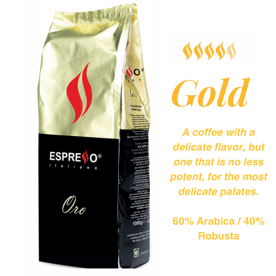 ESPRESSO® Gold Coffee, Italian Coffee Beans (2.2lb), Whole Roasted Cof ...