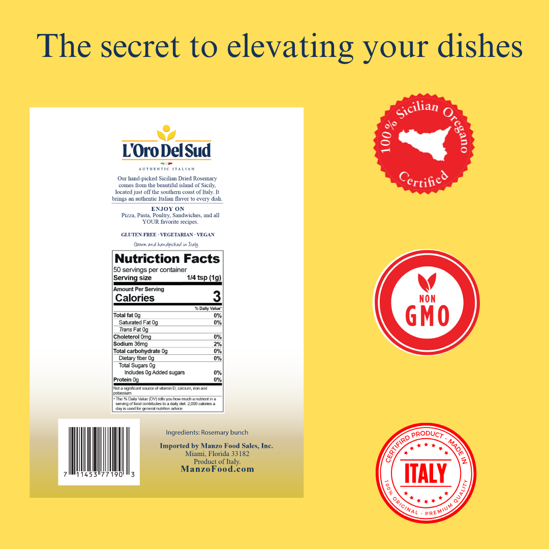 L'Oro Del Sud, Sicilian Oregano Dried, 2.11 oz (60 g), Seasoning, Herb ...