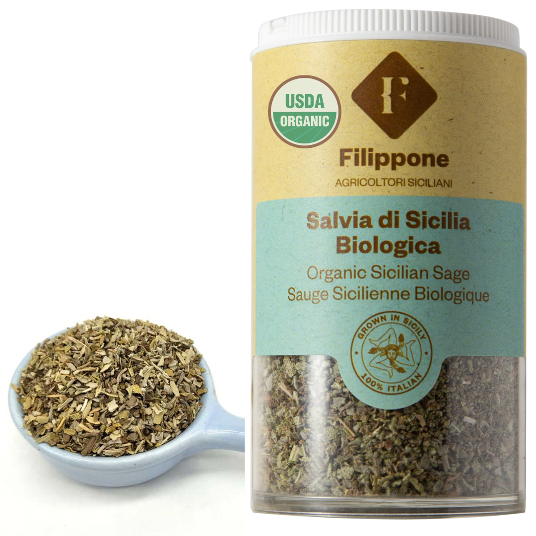 Filippone® Organic Crushed Sage Seasoning, 15 g (0.52 oz), Italian Dri ...
