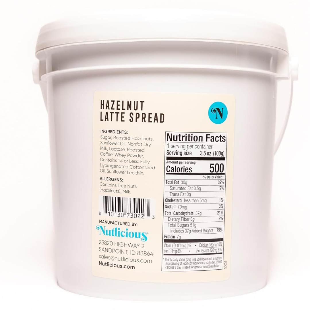Nutlicious, Roasted Hazelnut and Roasted Coffee Latte Spread (9 lb) Tu ...