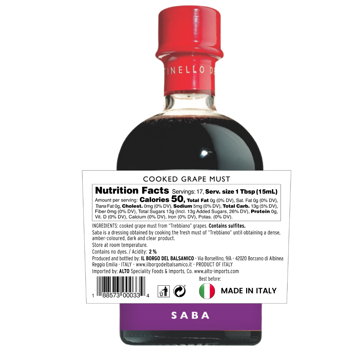 IL TINELLO SABA Cooked Must - 250ml (8.45 fl oz) – Manzo Food Sales