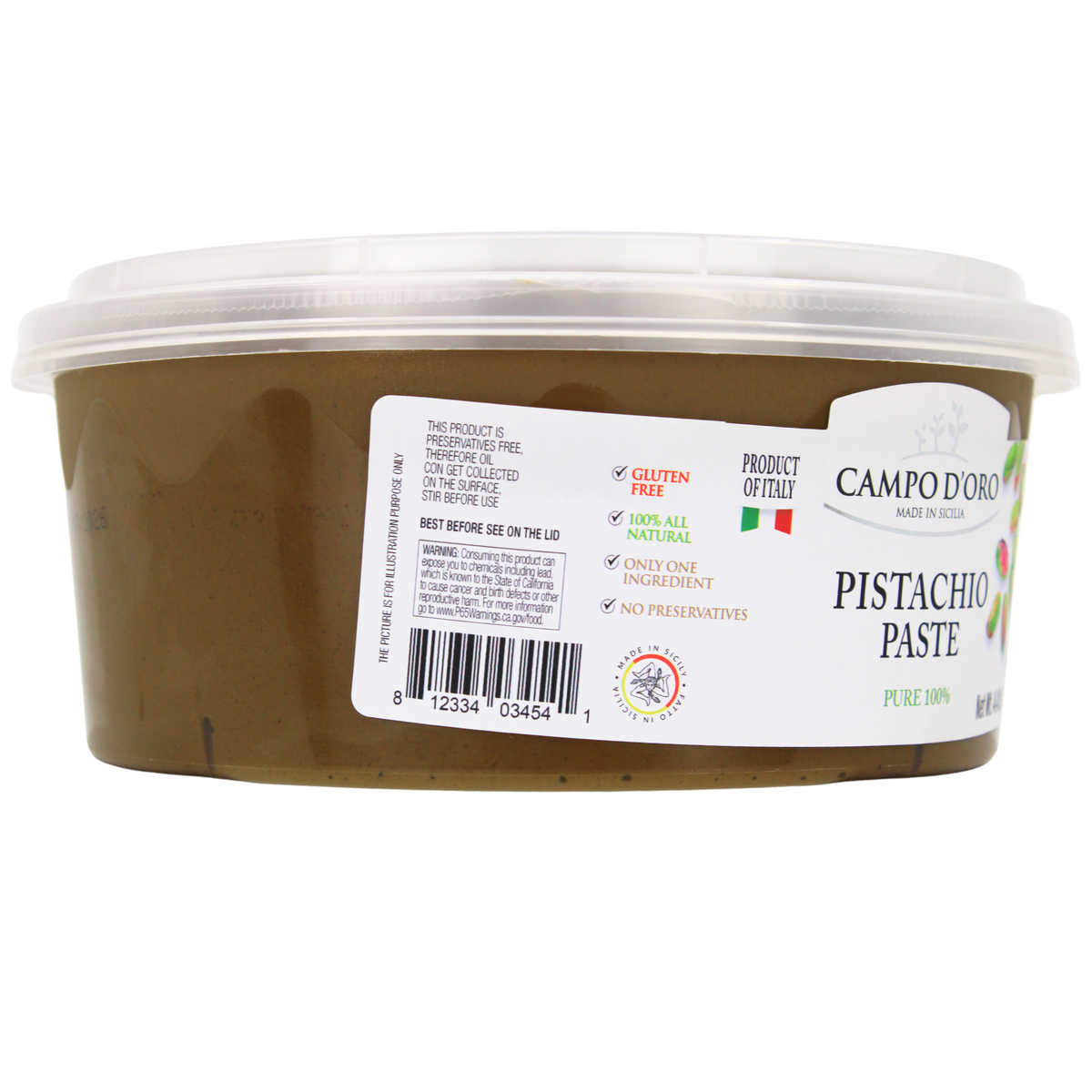 Pure Pistachio Paste Bucket, 100% Pistachio Paste tube, 4.4 lb (2kg ...