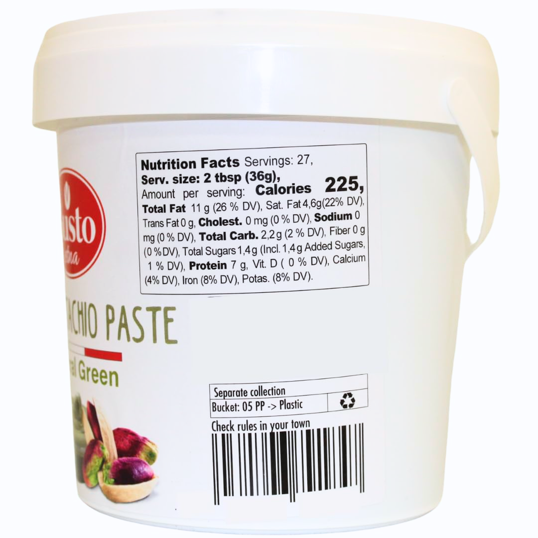 Gusto Etna Pure Sicilian Pistachio Paste in Bulk, Unsweetened Pistachio ...