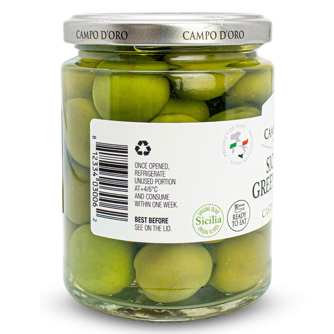 Green Castelvetrano Olives, Whole, Not Pitted,10.58 Oz, Sicilian Caste ...